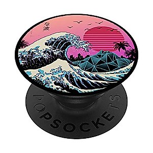 Vintage Retro Ocean Great Wave Kanagawa Japanese Anime Otaku PopSockets PopGrip: Swappable Grip for Phones & Tablets