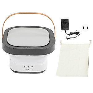 Portable Washing Machine, Foldable Washing Machine Small Washer with Drainage Basket Mini Bucket Washer for Clothes Socks Underwear Home Apartment Drom RV Travel (US Plug)