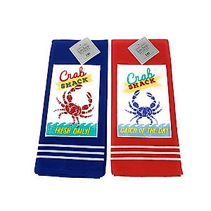 DII Crab Shack Embellished Dishtowel 2 pk. Set