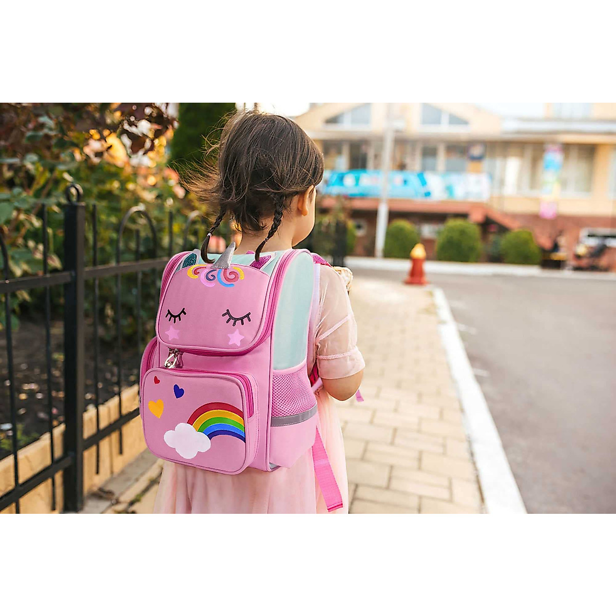 Travel Backpack for Kids Toddler Backpack School Unicorn Backpack for Girls Backpack Elementary School Bag Kids Backpacks for Girls Hiking Pink Backpack Cute Bookbag for Girls