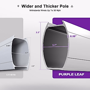 PURPLE LEAF 9' X 12' Double Top Deluxe Solar Powered LED Rectangle Patio Umbrella Offset Hanging Umbrella Outdoor Market Umbrella Garden Umbrella, Beige