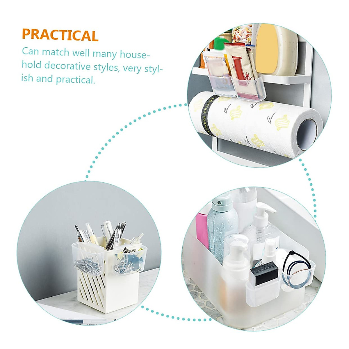 Zerodeko 4pcs Box Refrigerator Side Door Box airtight food storage container rack organizer tea bag container kitchen seasoning rack shelf bracket pallet organizer Office Supplies Hanging