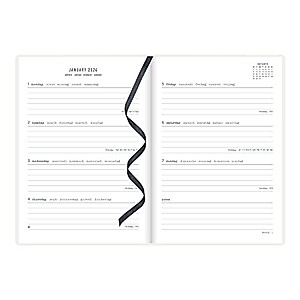Letts of London Inspire Weekly/Monthly Planner, 12 Months, January to December, 2024, A5 Size, 8.25" x 5.875", Multilingual, White (C082019-24)