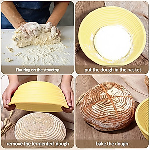 YCQQPRO Silicone Banneton Bread Proofing Basket for Sourdough, 9" & 10" Sourdough Bread Baking Supplies, Sourdough Starter Kit, Bread Making Supplies Tools, Bread Baskets Set (Round & Oval)