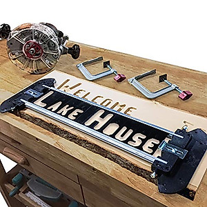 Milescraft 1212 SignPRO Sign Making Kit for Routers- 2.5 in. & 1.5 in. Horizontal Letters (166 templates), 1.5 in. & 2.5 in. Vertical Numbers (80 templates) - 3/8 in. Router Bit Included- Complete Kit