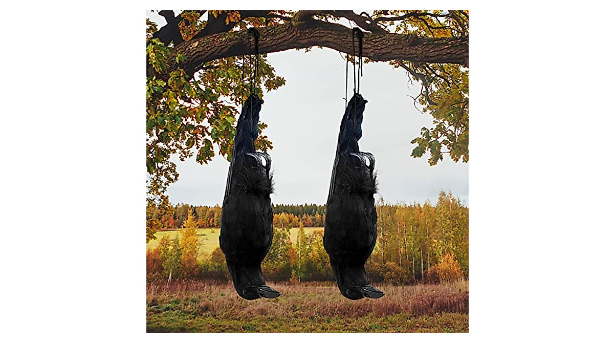 Realistic 17-Inch Dead Crows Decoy for Halloween & Fall Decor