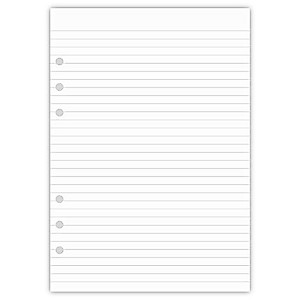 (3-Pack) A5 Lined Refills Paper for Filofax Planner/Binders/Organizer, 6 Hole Punched, Total 300 Sheets/600 Pages, 100gsm, White, 5.8 x 8.2 Inch