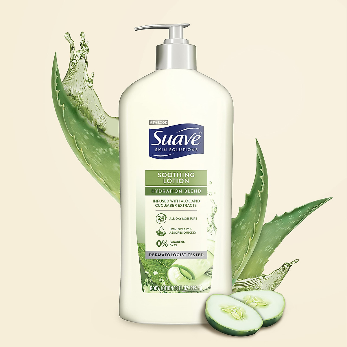 Suave Skin Solutions Body Lotion Soothing With Aloe 18oz 6 Pack