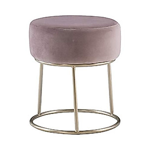 Linon Pink and Gold Vanity and Accent Dalilah Stool