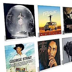 NIUBEE White Vinyl Record Shelf Wall Mount 6 Pack, Acrylic Album Record Holder Display Your Daily LP Listening in Office Home