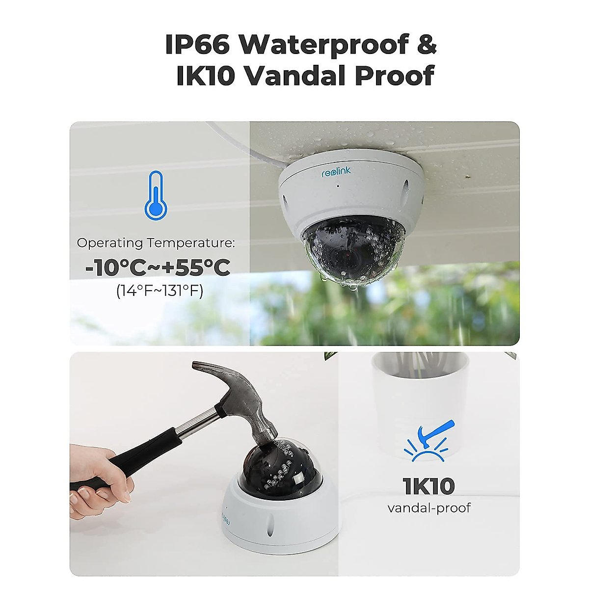 REOLINK 4K Outdoor Home Security System Cameras, 5X Optical Zoom, Human/Vehicle Detection, IK10 Vandalproof, 6x RLC-842A Bundle With Reolink 8 Channel Network Video Recorder RLN8-410 PoE NVR (2TB HDD)