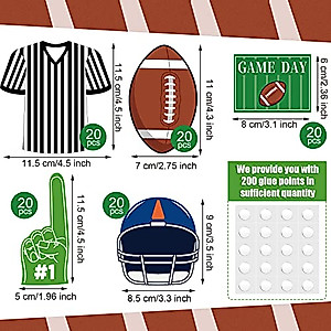 100 Pcs Paper Football Cutouts Football Theme Party Decoration Football Cutouts for Crafts Game Day Party Decorations with Glue Points for Sport Birthday Party Wall Decoration