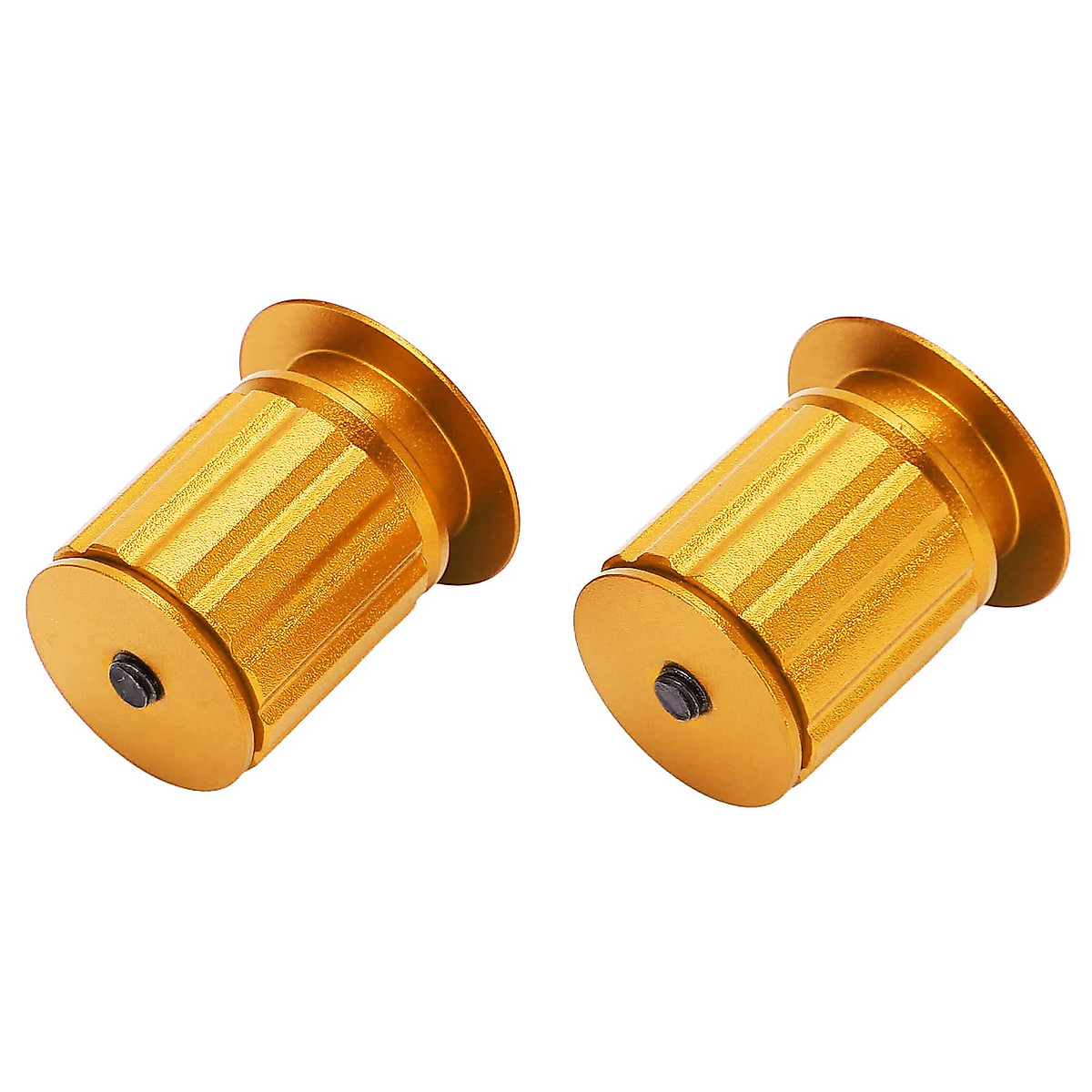 BuyWeek Bike Handlebar End Plugs, 1 Pair Bicycle Expansion Bar Plug Aluminum Alloy Bike Expansion Lock Bar Plug for Mountain Road Bike(Gold)