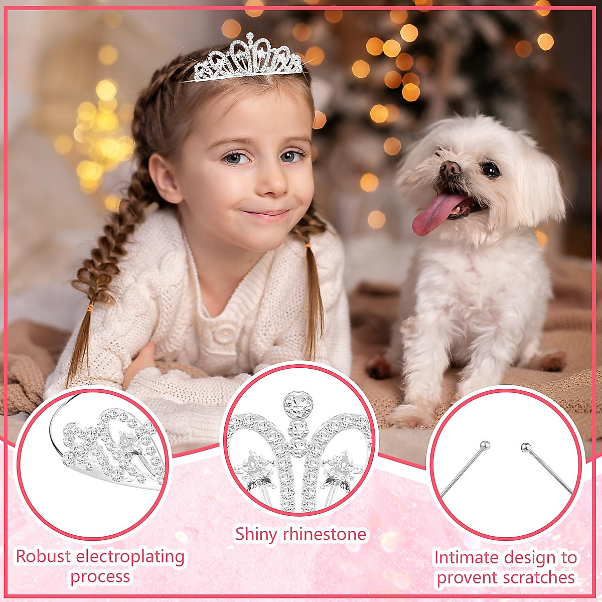 Jexine 96 PCS Tiara Bulk for Girl Princess Tiaras Crowns Rhinestone Crown Party Accessories Crystal Tiaras Headband for Girl (Elegant Style)