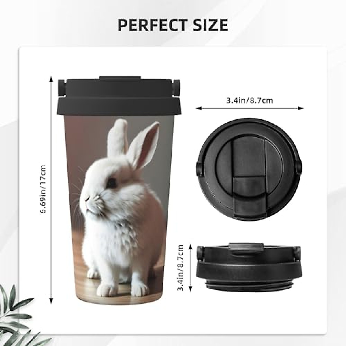 WANGZHAO cry white rabbit Print Double Wall Stainless Steel Vacuum Insulated Tumbler Cup Home Thermal Cup