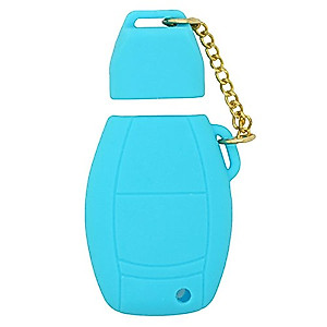 DSP Silicone Cover Protector Case Holder Skin Jacket Compatible with MERCEDES BENZ Smart Remote Key Fob CV2951 Light Blue