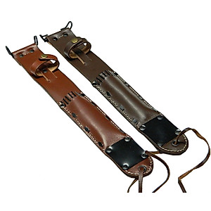 World War US M6 Leather Sheath for M3 Trench Knife Premium scabbard Drum Dyed Leather (Tan)