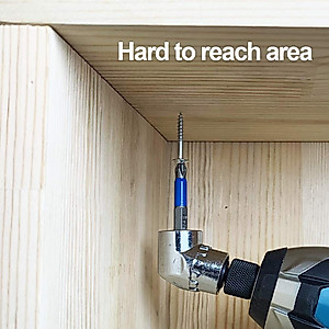 AUTOTOOLHOME Right Angle Drill Driver 105 Degree Right Angle Drill Attachment Power Screwdriver Drill Adapter for Tight Spaces Quick Change Impact Drive and Magnetic Bit Socket