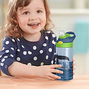 Kigai 12 oz Humpback Whales Kids Water Bottle,Insulated Stainless Steel Water Bottle with Straw Lid Double Walled Leakproof Flask for School Toddlers Girls Boys