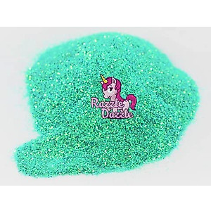 Razzle Dazzle Lilly Pad Light Green Glitter Powder Color | Shimmering Fine Cut Sparkles for Nail Arts, | Holographic Glitter, Sparkle Powder for Art & Craft, Resin Art