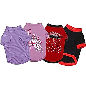 Dog Four Piece T-Shirt Puppy Clothing Shirt for Pet Summer Pet Clothes Dog Boy Sweatshirt Puppy Tee Shirts Doggy Costume Dog Winter Warm Coat