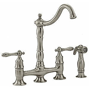 Glacier Bay 852N-05504 Lyndhurst 2-Handle Bridge Side Sprayer Kitchen Faucet in Brushed Nickel by Glacier Bay