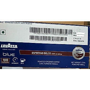Lavazza BLUE Capsules, Espresso Dolce Coffee Blend, Medium Roast, 28.2-Ounce Boxes (Pack of 100)