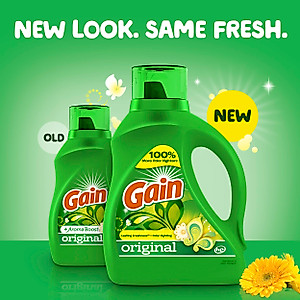 Gain + Aroma Boost Liquid Laundry Detergent, Original Scent, 61 Loads, 88 fl oz, HE Compatible
