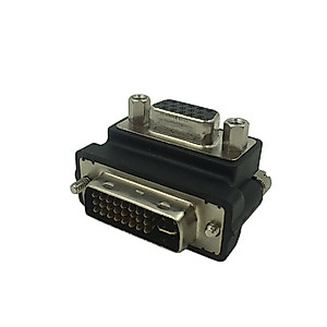 Nightwolf ® Right Angle 90 Degree L Style DVI-I 24+5 Analog Digital Male to VGA Female Adapter Convert Cable for HDTV LCD
