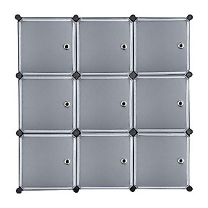 wenyuyu Closet Organizer with Doors, Portable 9-Cube DIY Units Storage Shelves Cabinet Bookshelf, Clothes Storage Organizer for Garment Racks, Closet, Wardrobe