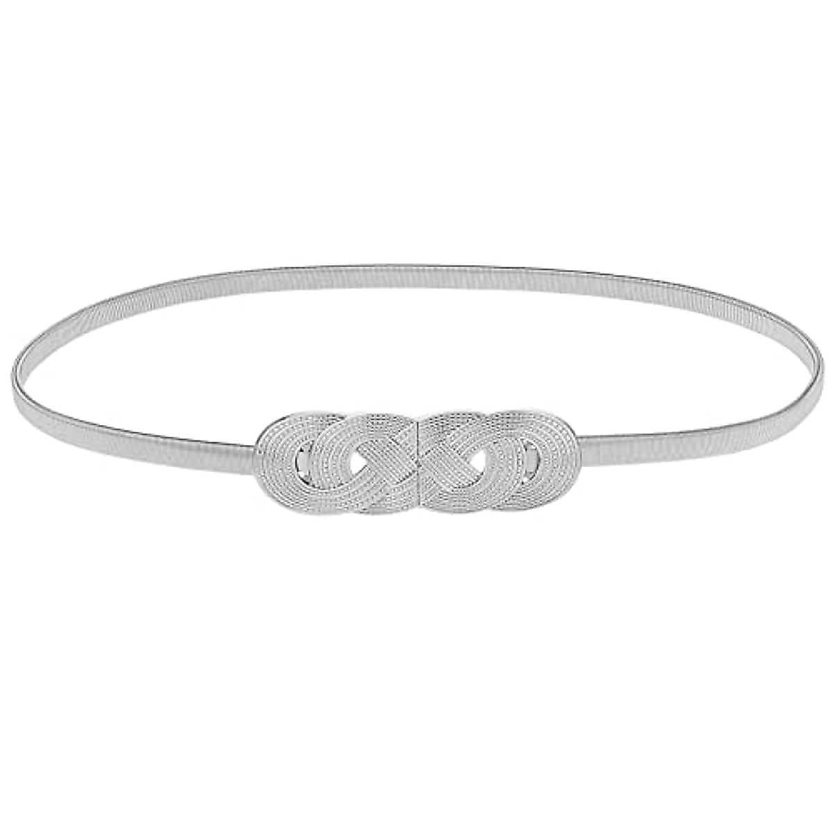 Giantree Women Skinny Belt, Metal Corset Belt Thin Waist Belt Stretch Waist Belt for Dress(Silver)