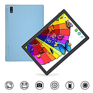 Shanrya Tablet PC, 8GB RAM 128GB ROM 10 Inch IPS 4G LTE Tablet for School (Blue)