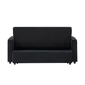 3 in 1 Loveseat Sofa W/Pull Out Sleeper Couch Bed, 2 Seater Sofa & Couch Tufted Upholstered Adjustable Backrest Futon Convertible Sleep Daybed for Living Room