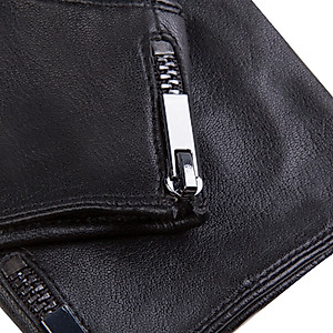 FIORETTO Womens Fingerless Leather Gloves Unlined Leather Driving Gloves Dancing Performance Punk Half Finger Gloves Black Medium