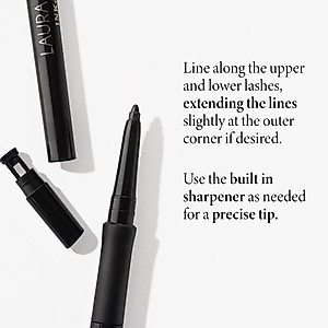 LAURA GELLER NEW YORK INKcredible Gel Eyeliner - After Midnight - Waterproof Smudge-proof Eyeliner Pencil - Built in Sharpener