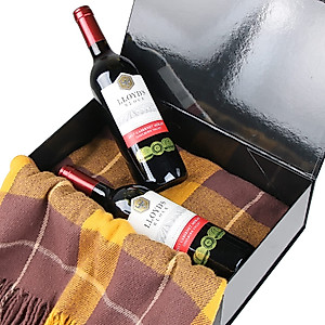 Aimyoo Large Black Collapsible Gift Box with Magnetic Closure Lids 13.8x9x4.3 in, Bridesmaid Groomsman Proposal Boxes, Rectangle Present Box for Graduation Birthday Storage (1 Pack)