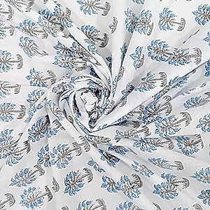 Trade Star Handmade Attractive Indian Floral Pattern Fabric Beautiful Designer Fabric for Dress Making 100% Pure Natural Dyed Cotton Fabric for Craftwork (Pattern - 5)