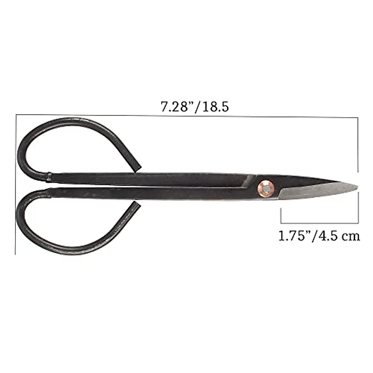 BambooMN 7.2" Black Bonsai Trimming Shear - 1 Piece