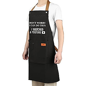 Birthday Gifts for Men, Gifts for Husband from Wife, Gifts for Boyfriend Dad, Grilling Aprons with Adjustable Neck Strap, Chef Cooking Apron Gifts for Father's Day, Gifts for Women Mom, Christmas