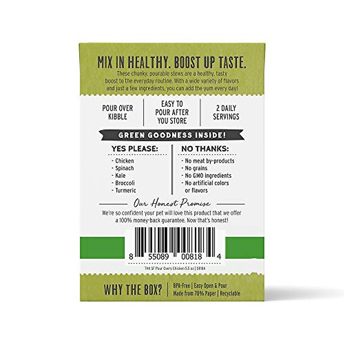 The Honest Kitchen Superfood POUR OVERS Wet Toppers for Dogs (Pack of 12), 5.5 oz - Chicken Stew
