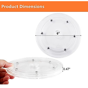 Lazy Susan Organizer for Kitchen, White Acrylic for Spice Rack, Turntable for Cabinet, Table Cake Kitchen Pantry Decoration, 6 inch, 2 Pack