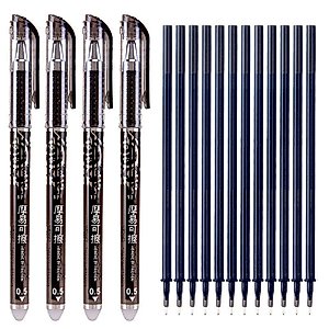 3Pcs Erasable Pens 0.5mm Black Ink Pen Refill Set for School Supplies Student Writing Exam Stationery Pens