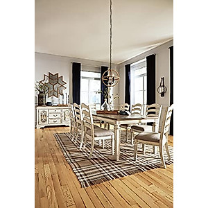 Signature Design by Ashley Realyn French Country Dining Extension Table, Seats up to 8, Chipped White