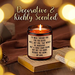 LEADO Scented Candles - Like a Sister Gifts for Women - Sister Gifts from Sister, Brother - Funny Mothers Day, Birthday Gifts for Sister, Little, Big Sister Gifts - Soul Sister, Best Sister Gifts