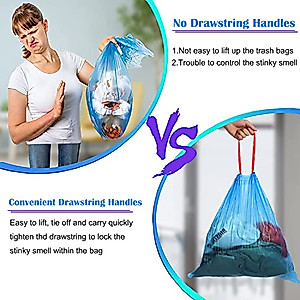 Small Trash Bags 4-6 Gallon,Extra Thick & Strong 4 Gallon Trash Bags Drawstring 5 Gallon Trash Bags Small Garbage Bags Unscented Waste Basket Liners Bags for Kitchen,Bathroom,Office(80 Counts)