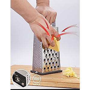 Cheese Grater, Box Grater for Cheese Stainless steel Vegetable Slicer Food Shredder 4-Sided Convenience Gadgets for kitchen