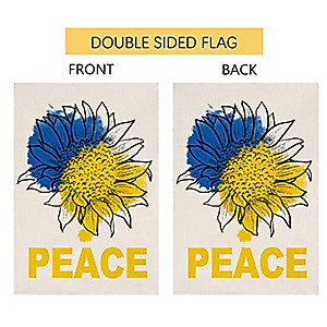 Ukraine Peace Garden Flag 12x18 Vertical Double Sided Spring Summer Sunflower Floral Farmhouse Outdoor Decorations Burlap Yard Flag BW134