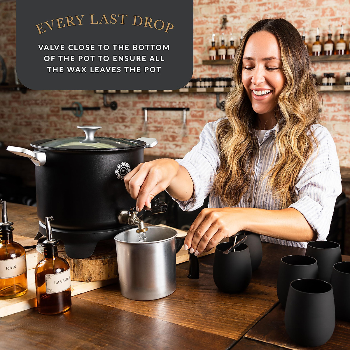 Craft & Venture Wax Melter for Candle Making - Candle Wax Melting Pot Holds 7qts (14lbs) of Wax – Soap Melter for soap Making Supplies - Easy Pour Candle Maker for Candle Making Supplies