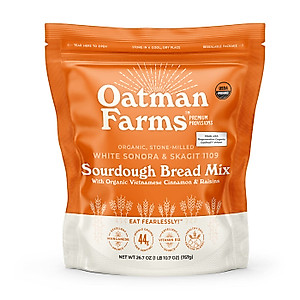 Organic Sourdough Bread Mix - Blue Beard Durum & Skagit 1109, Cinnamon Raisin, & Skagit 1109 & White Sonora - Whole Wheat Bread Mix by Oatman Farms - Features Regenerative Organic Certified Stone-Mil