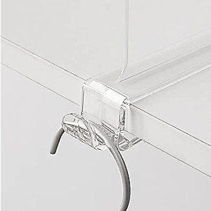 HBlife 6 Pack Clear Shelf Dividers, 12 Inches Tall Vertical Purse Organizer for Closet Perfect for Sweater, Shirts, Handbags in Bedroom and Kitchen, Adjustable Acrylic Bookshelf for Organization